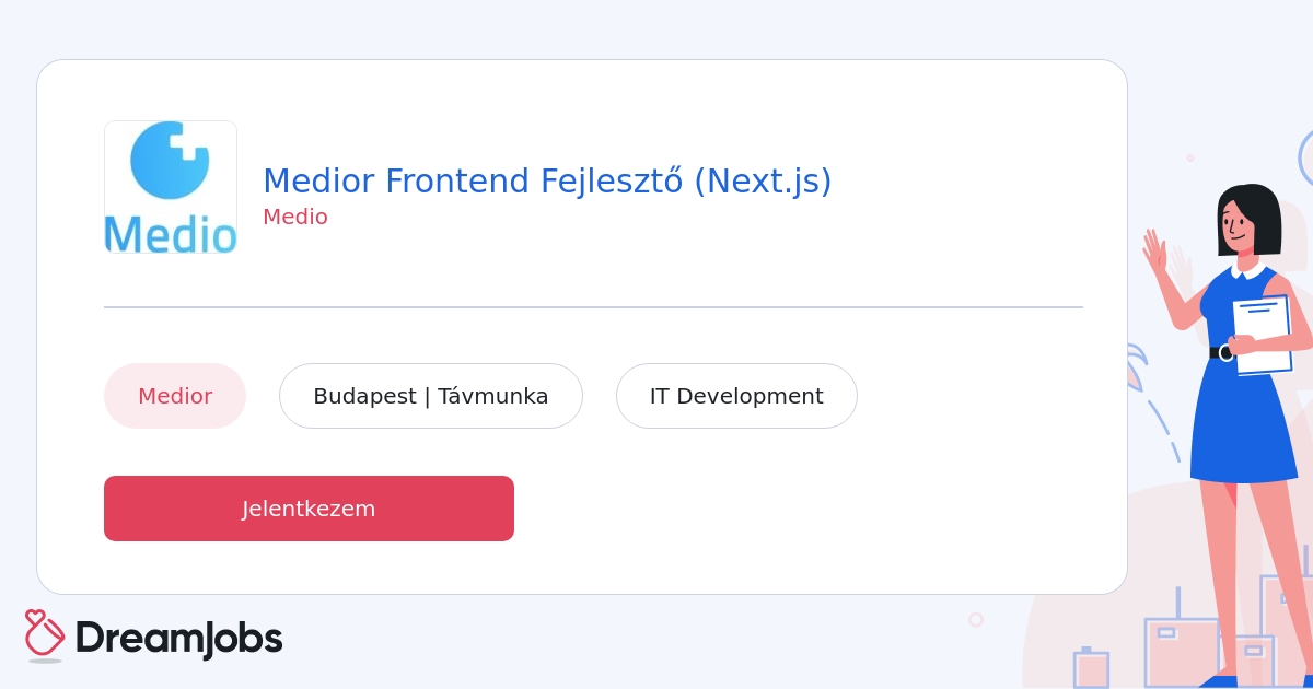 Medior Frontend Fejlesztő (Next.js) @ Medio